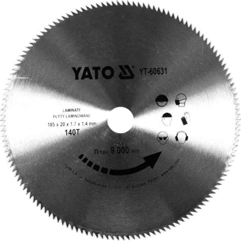 Диск пильный для резки панелей, 185/140T 20мм YATO YT-60631 - выгодная ...