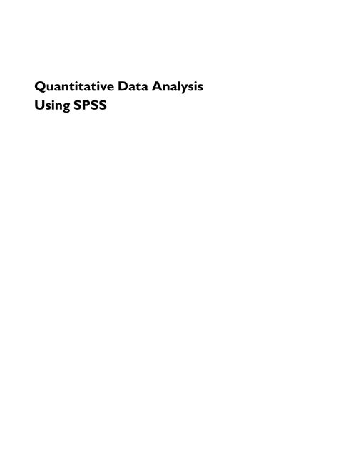 SOLUTION: Quantitative data analysis using spss jharding - Studypool