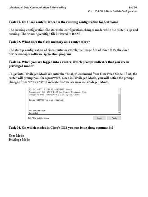 lab manual data communication and networking lab 04 cisco ios cli