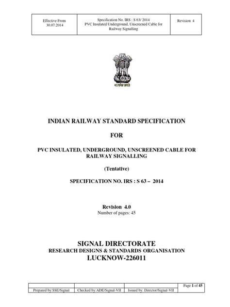 Annexure 12 Irs S 63 Cable Spec Pdf Electrical Conductor Insulator Electricity