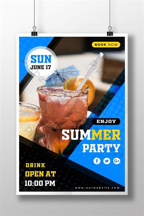 푸른 여름 파티 포스터 Ai 무료 다운로드 Pikbest