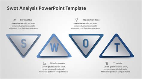 Blue Triangular Icon Swot Analysis Design Presentation Template