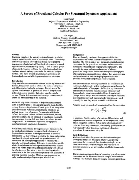 Pdf A Survey Of Fractional Calculus For Structural Dynamics Applications