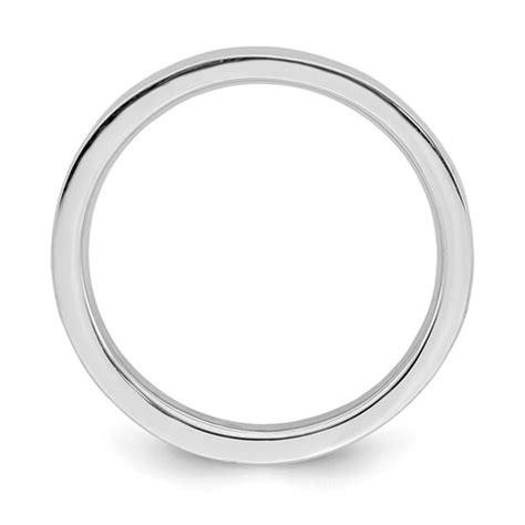 Sterling Silver Stackable Expressions 225mm Rhodium Flat Ring Qsk239