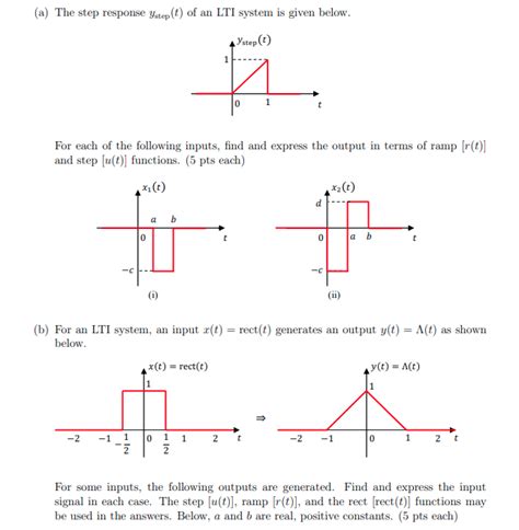 solved a the step response ystep t of an lti system is