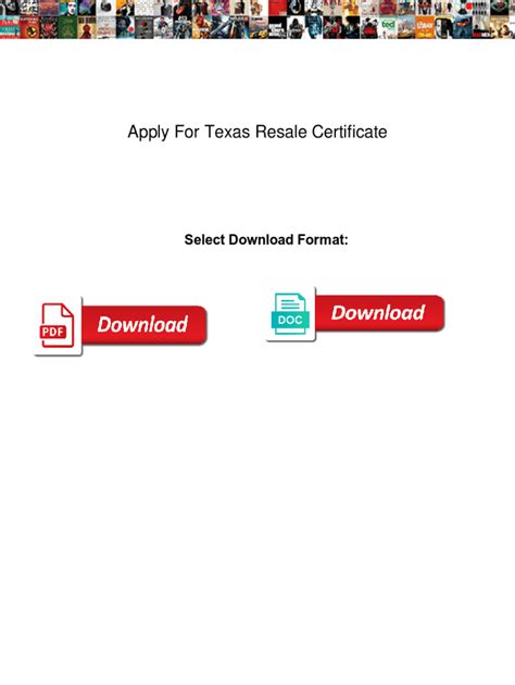 Texas Resale Certificateapply Now