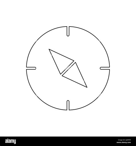 Compass Line Icon Navigation Equipment Symbol Vector Illustration Isolated On White Stock
