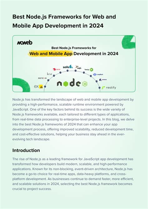 Ppt Best Node Js Frameworks For Web And Mobile App Development In 2024 Powerpoint Presentation