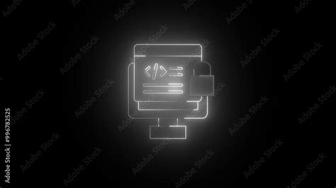 Neon Coding Brackets With Neon Security Dynamic Programming Icon