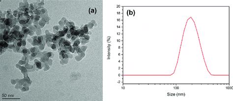 a tem image of sio 2 nps and b the particle size distribution of