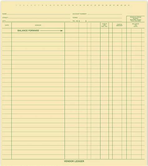 Vendor Ledger 15 Sheets