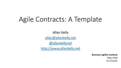 Agile Contract Template Williamson