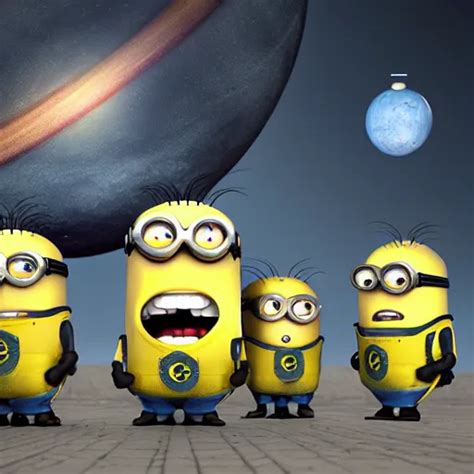 minion in space, outside of a rocket, in a spacesuit, | Stable Diffusion