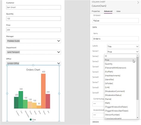 how to create charts from sharepoint lists with power apps and plumsail