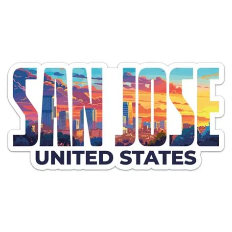 Dopasticker Usa San Jose City Sticker Decal Phone Decal Water Bottle
