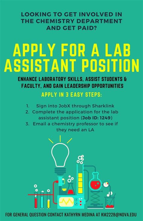 Apply For A Lab Assistant Position Nsu Sharkfins