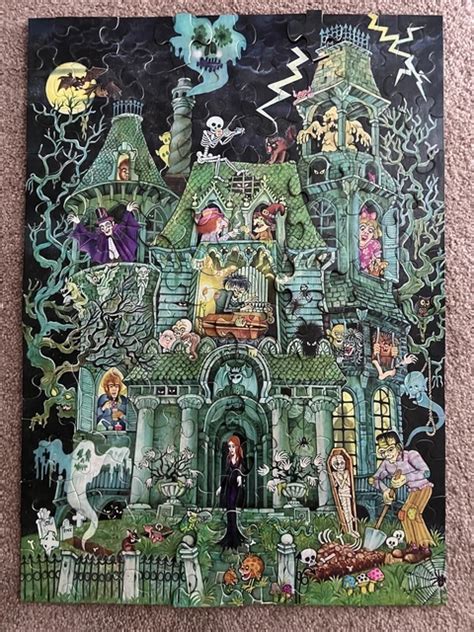 Vintage 1973 Springbok Hallmark Puzzle House On Haunted Hill Halloween