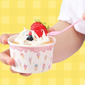 Gerrii 100 Set Ice Cream Cups With Spoons 5oz Ice Cream Bar