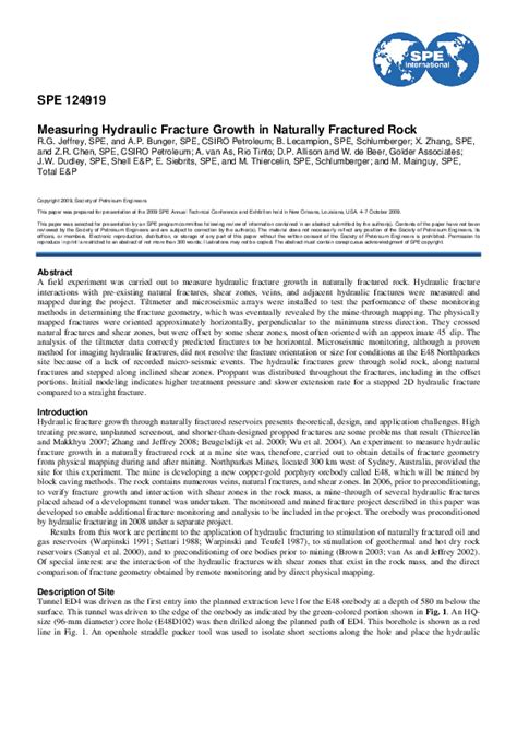 Pdf Measuring Hydraulic Fracture Growth In Naturally Fractured Rock