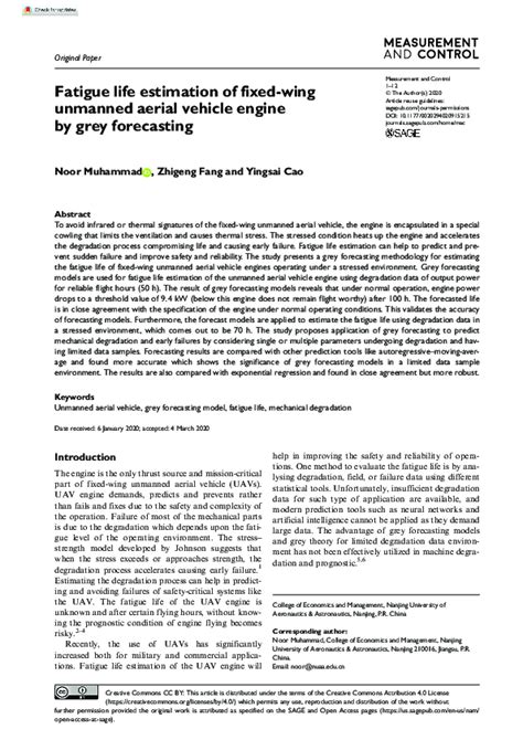 Pdf Fatigue Life Estimation Of Fixed Wing Unmanned Aerial Vehicle