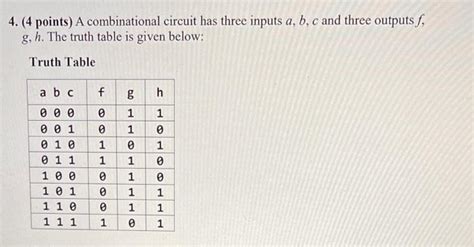 4 4 Points A Combinational Circuit Has Three