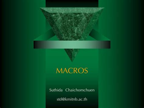 PPT MACROS PowerPoint Presentation Free Download ID