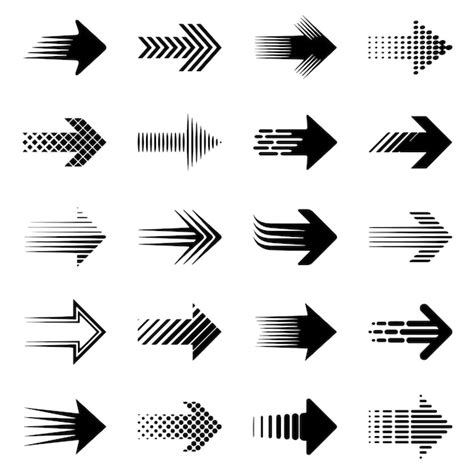 Premium Vector Set Of Black Vector Arrows Icon Set Design Elements