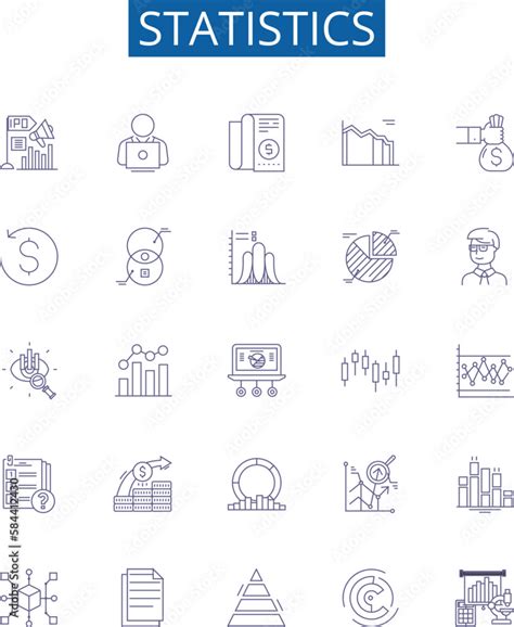 Statistics Line Icons Signs Set Design Collection Of Statistics Data