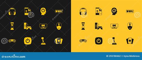 Set Game Life Bar Power Button Computer Monitor Gear Shifter Console With Joystick