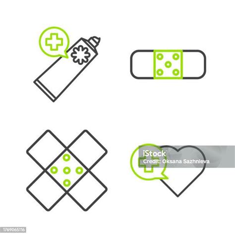 십자가 심장 설정 교차 붕대 석고 붕대 및 연고 크림 튜브 의학 아이콘 벡터 1위에 대한 스톡 벡터 아트 및 기타 이미지 1위 건강 진단 건강관리와 의술 Istock
