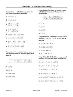 Exercise Set 2 5 Average Rate Of Change UH Exercise Set 2 5 Average Rate Of Change Uh Pdf