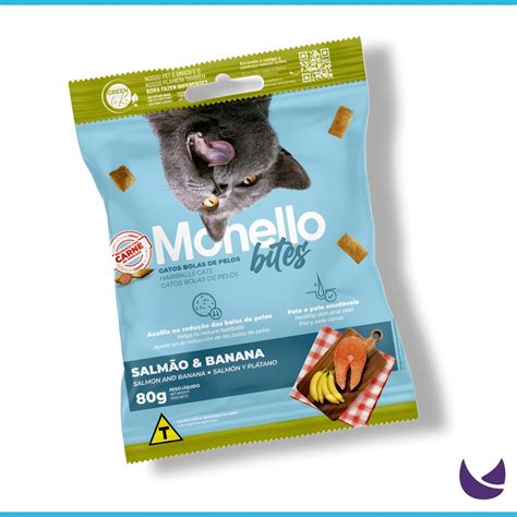 Monello Bites Hairball Defense Salmon And Banana Cat Treats 80 G