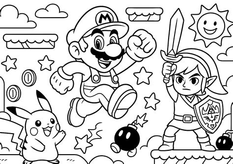 Smash Bros Coloring Sheet 2025