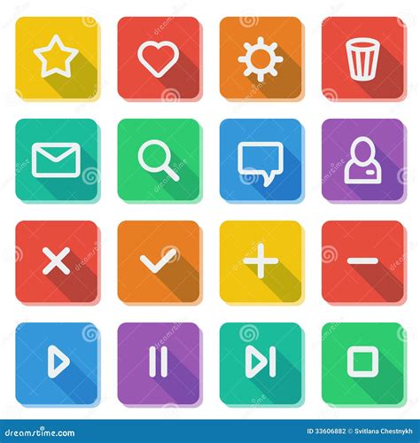 Flat Ui Design Elements Set Of Basic Web Icons Stock Vector Illustration Of Info Icon 33606882