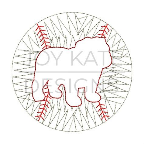 Scribble Baseball Embroidery Design Joy Kate Designs
