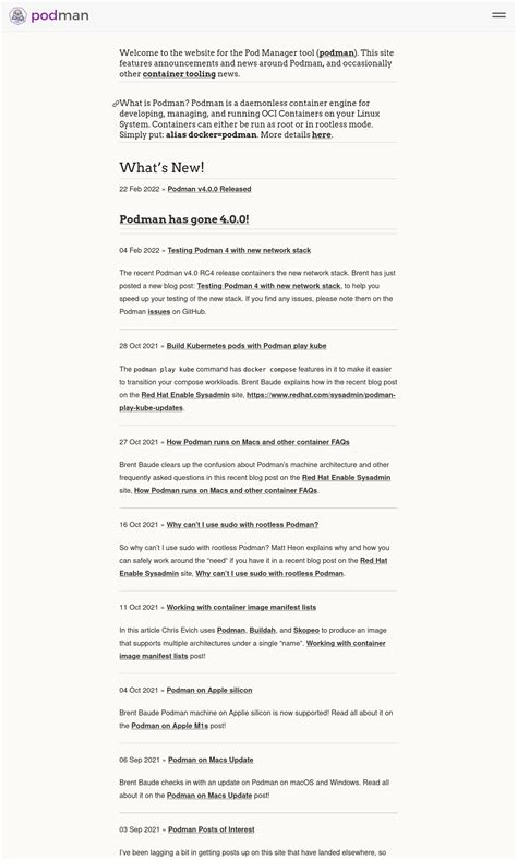 Put An Installing Section On The Website · Issue 13508 · Containers