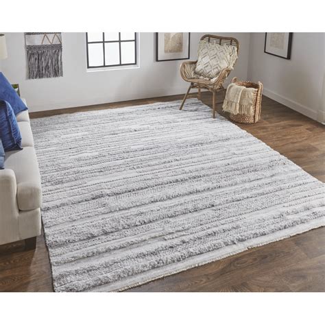 The Twillery Co ® Alline Striped Handwoven Ivory Light Gray Area Rug Wayfair