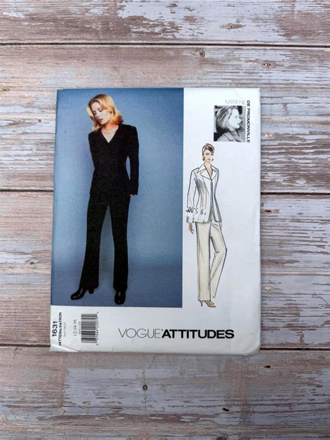 Vogue Attitudes Sewing Pattern 1631 Uncut Jacket And Pants Myrene De