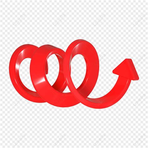 화살표 일러스트 빨간색 3d 위로방향심플곱슬 화살 Png 일러스트 무료 다운로드 Lovepik