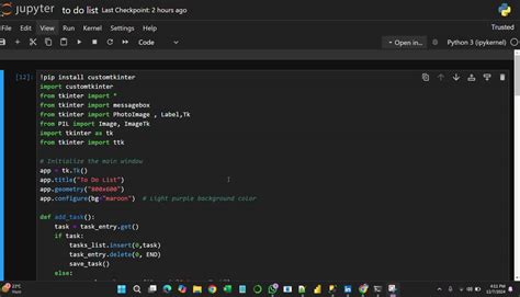 Farhan Alam On Linkedin Python Tkinter Customtkinter Todolistapp Internship Codsoft