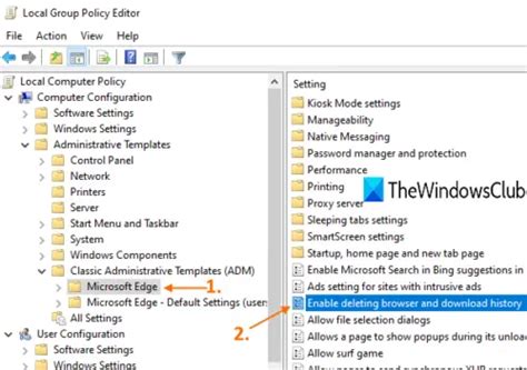 Prevent Deleting Browser History And Download History In Edge