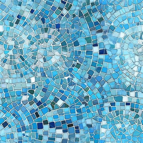 Premium Photo A Close Up Of A Blue Mosaic Tile Wall With A White Background Generative Ai