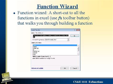 Using Functions In Excel Objectives Using Excel Functions