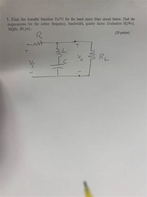 solved 5 find the transfer function vo vi for the band
