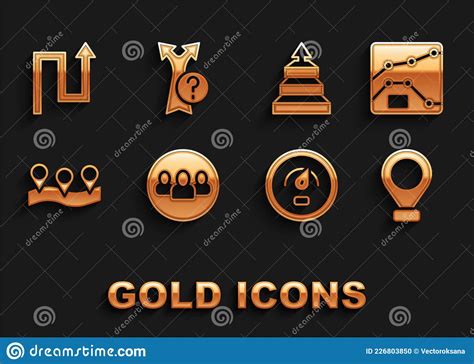 Set Project Team Base Graph Chart Diagram Location Digital Speed Meter Pyramid
