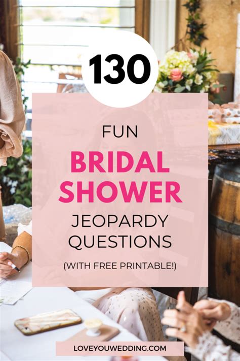 130 Bridal Shower Jeopardy Questions Free Printable