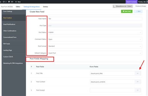 Post Creation With Form Submission In Fluent Forms WP Manage Ninja