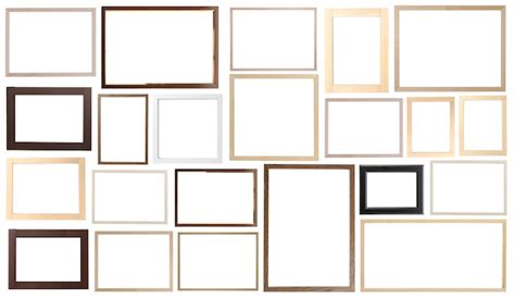 Premium Photo Set Of Many Different Frames Isolated On White