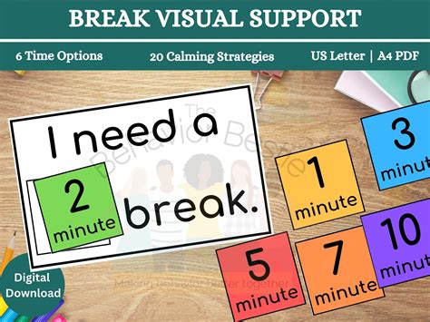 Printable Break Card Classroom Break Board Break Card Visual Support Take A Break Card I Need A