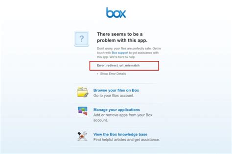 Fix Box Redirect URI Mismatch Error